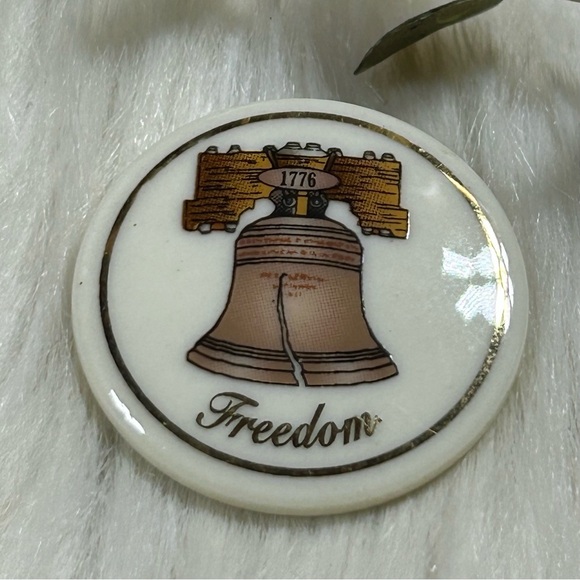 Lenox | Jewelry | Vintage Lenox Liberty Bell Freedom Porcelain Brooch ...
